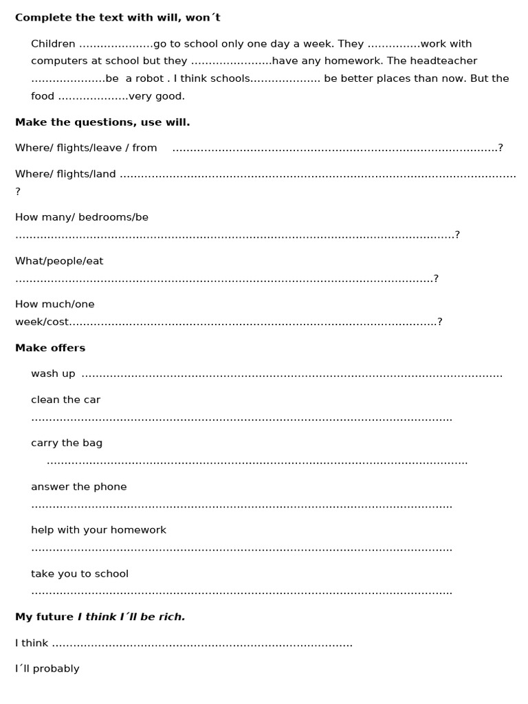 Will My Future, Predictions, Questions, Offers | PDF