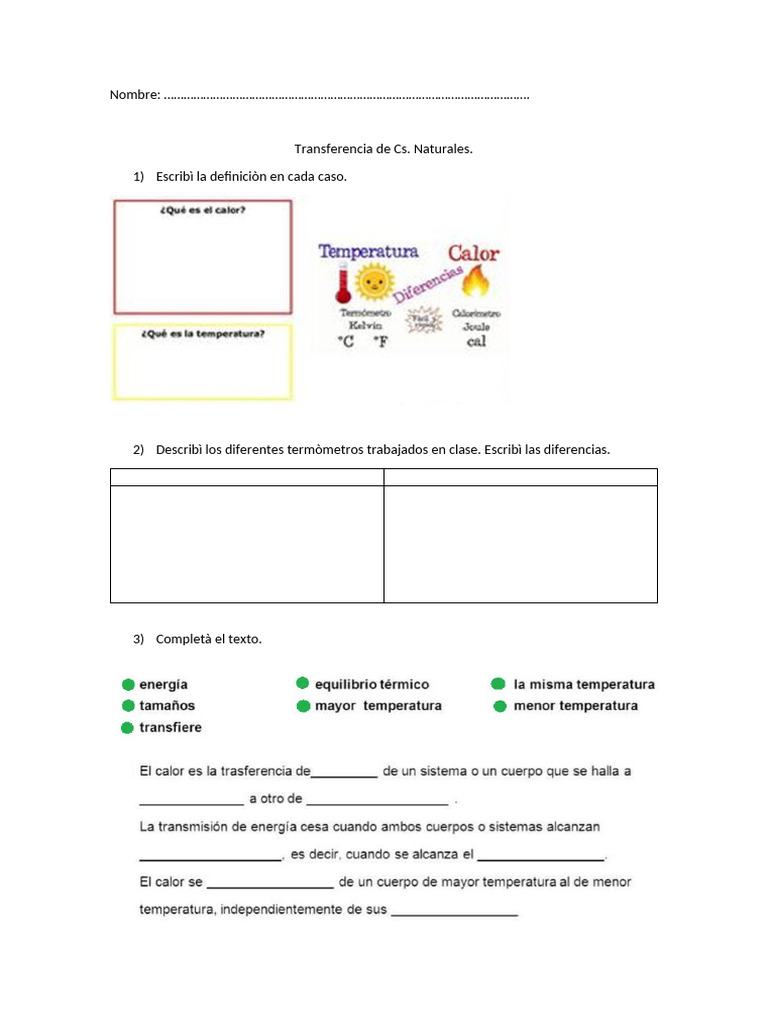 Transferencia Calor 1 5to | PDF