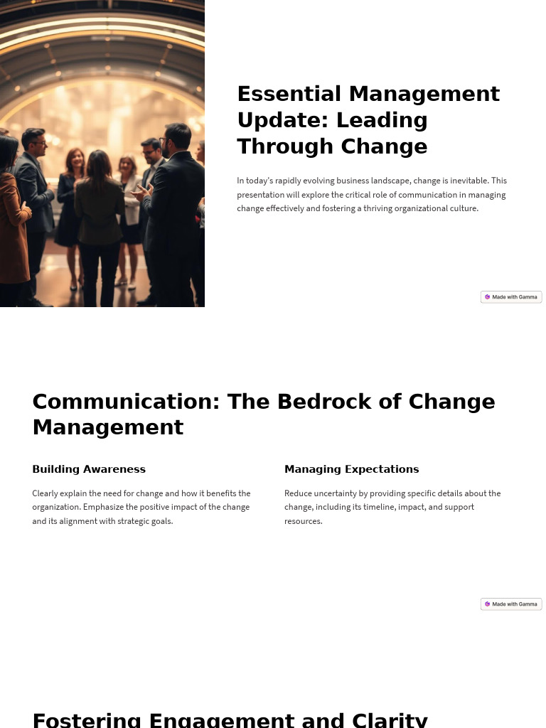 Essential Management Update Leading Through Change | PDF | Communication | Change Management