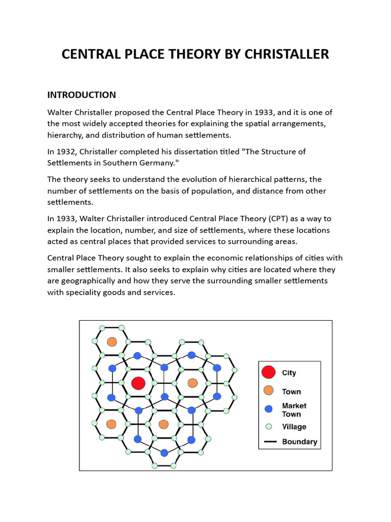 Central Place Theory by Christaller | PDF | Economies | Economics