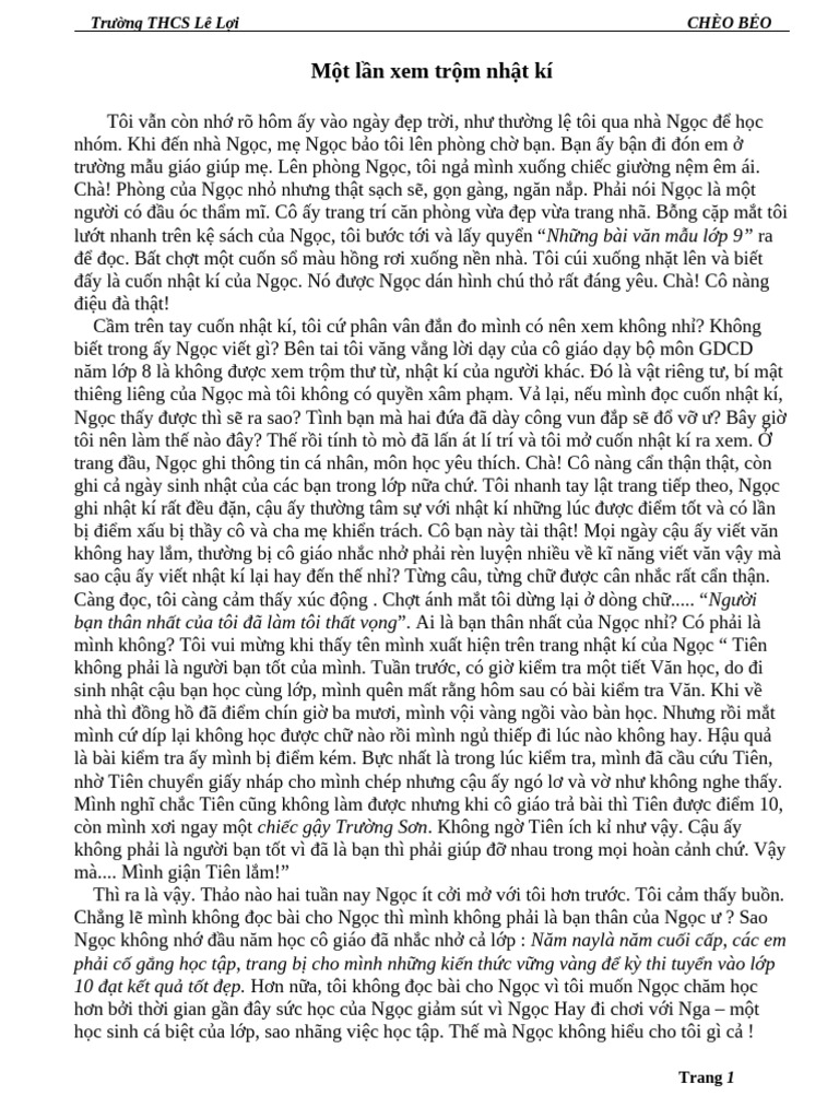 Xem Trom Nhat Ki | PDF