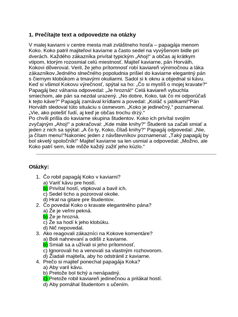 Pred Test B1 | PDF