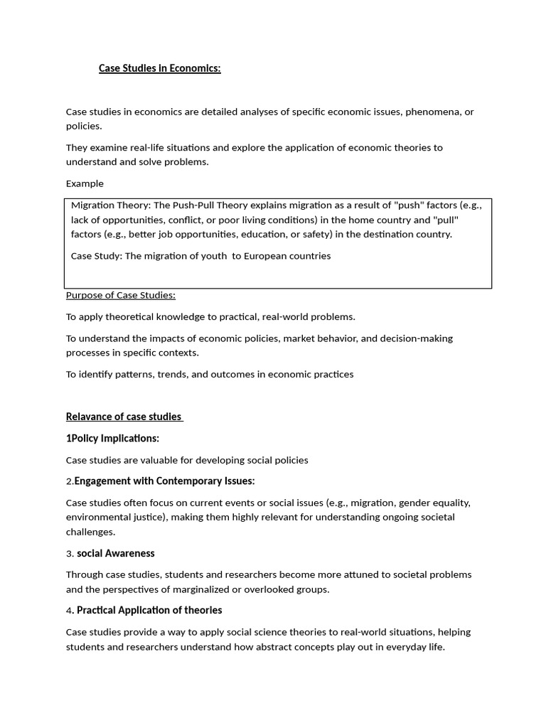 Economic Case Studies: Insights & Applications | PDF