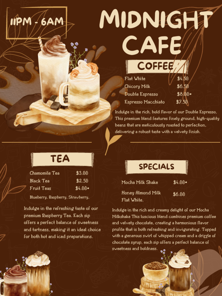 Refreshing Fruit Teas and Coffee Specials | PDF