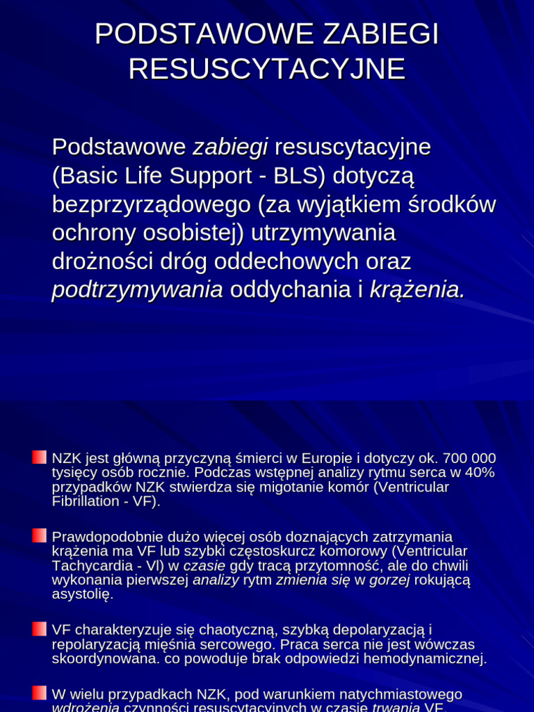 Zabiegi Resuscytacyjne - Podstawowe | PDF