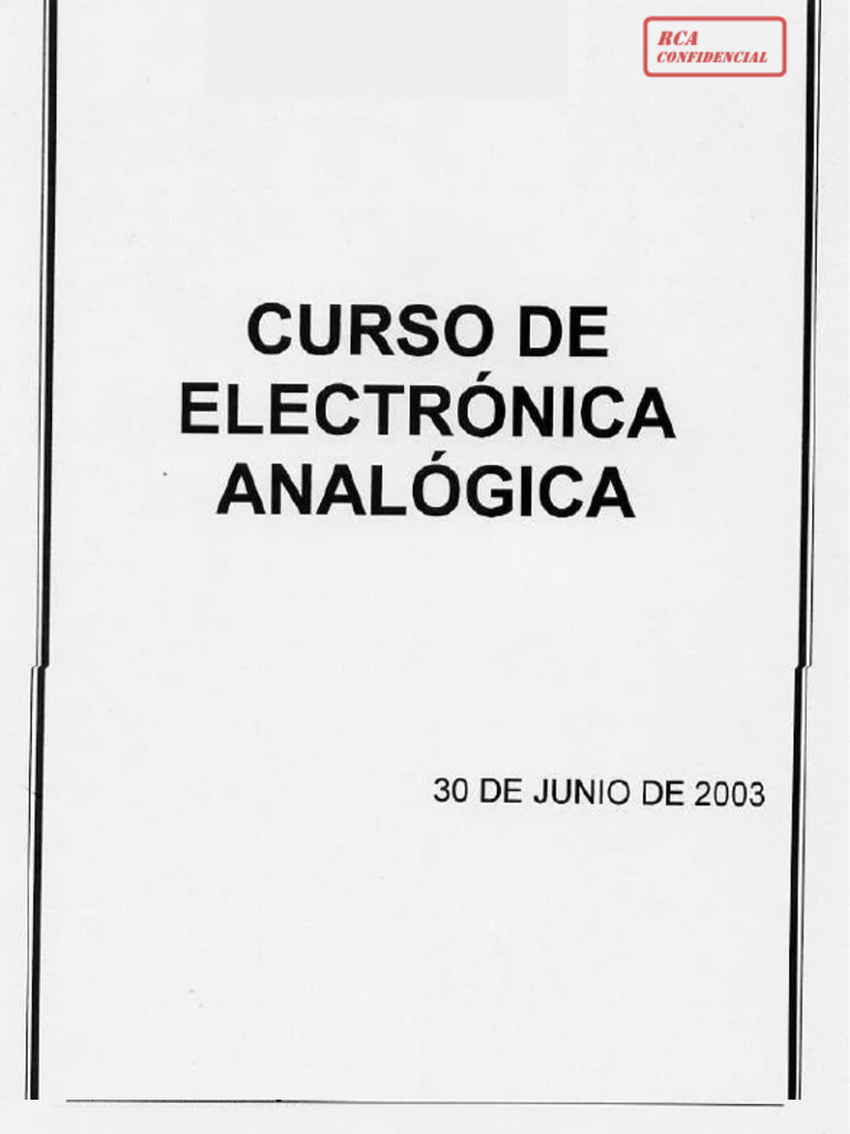 Electronica Analogica 1 | PDF