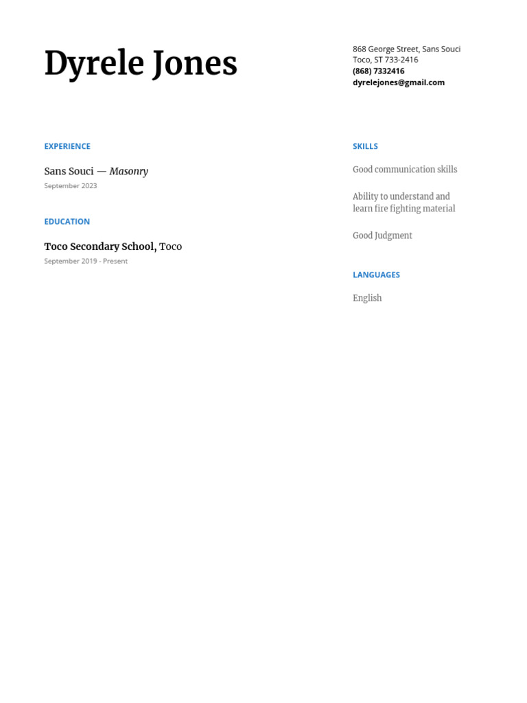 Dyrele Jones Resume | PDF