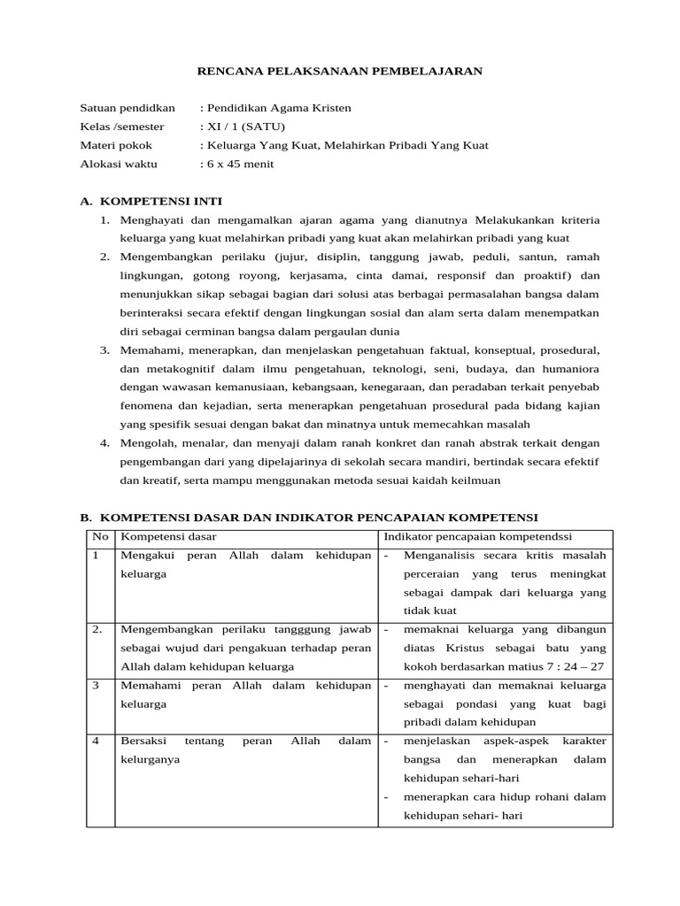 Rencana Pelaksanaan Pembelajaran | PDF