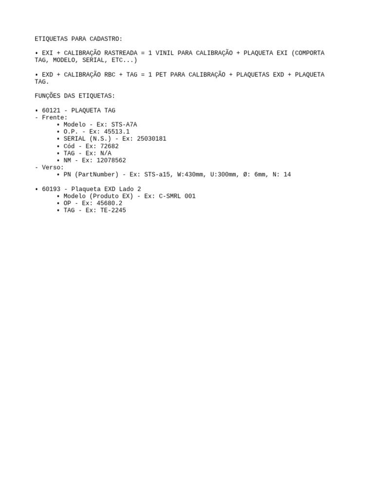 Etiquetas para Cadastro | PDF