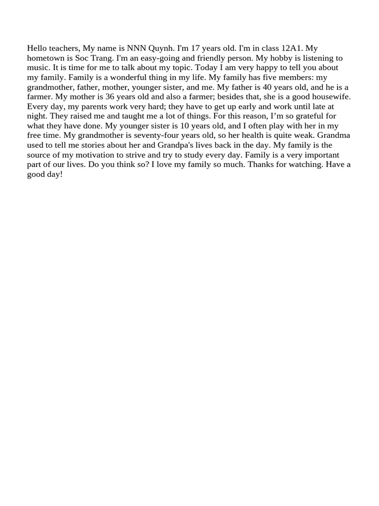 My Family: A Personal Reflection | PDF