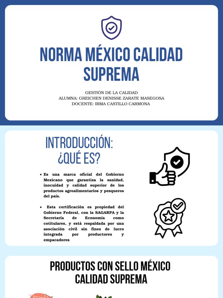 Presentación Norma México Calidad Suprema | PDF | México | Análisis de ...