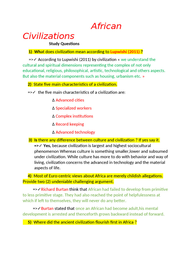 African Civilization-1-1 | PDF | Atlantic Slave Trade