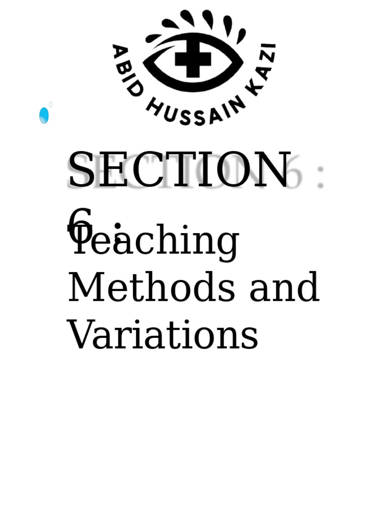 Section 6- Teaching Methods and Variations | PDF | Reinforcement ...