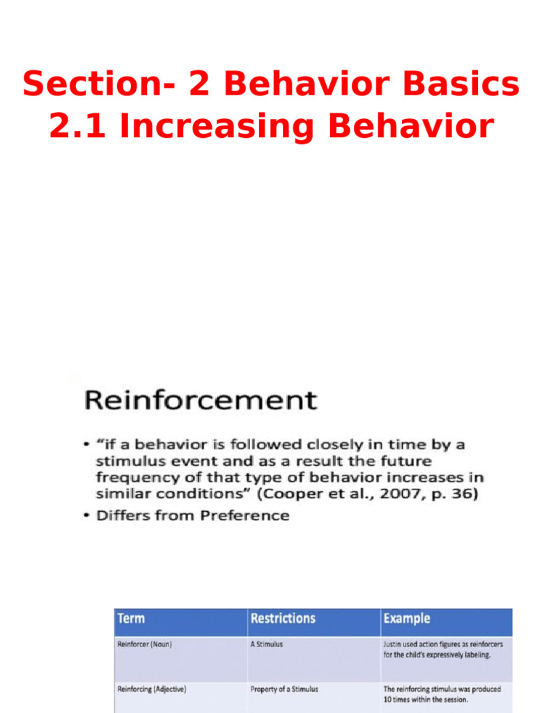 Section 2 - BEHAVIORAL BASICS NEW LCB | PDF | Reinforcement | Psychological Theories
