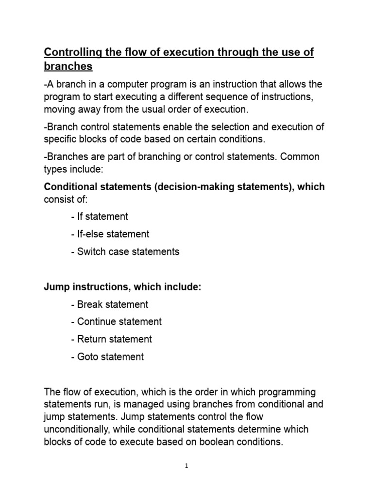 5.ICP - Controlling The Flow of Execution Through The Use of Branches ...