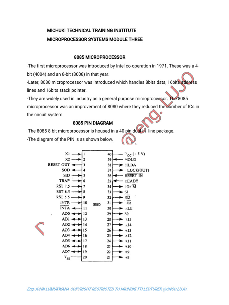 Microprocessors Notes 8085A | PDF