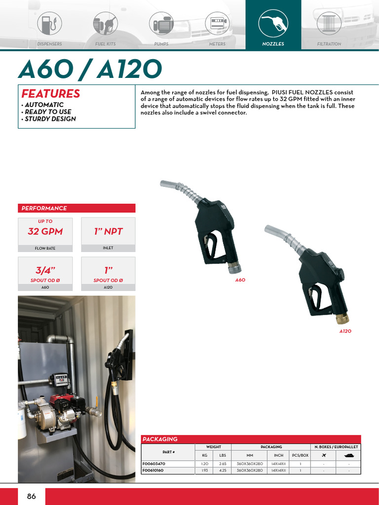FUEL GUN PIUSI-Diesel Automatic A60 - A120 | PDF | Diesel Fuel | Fuels