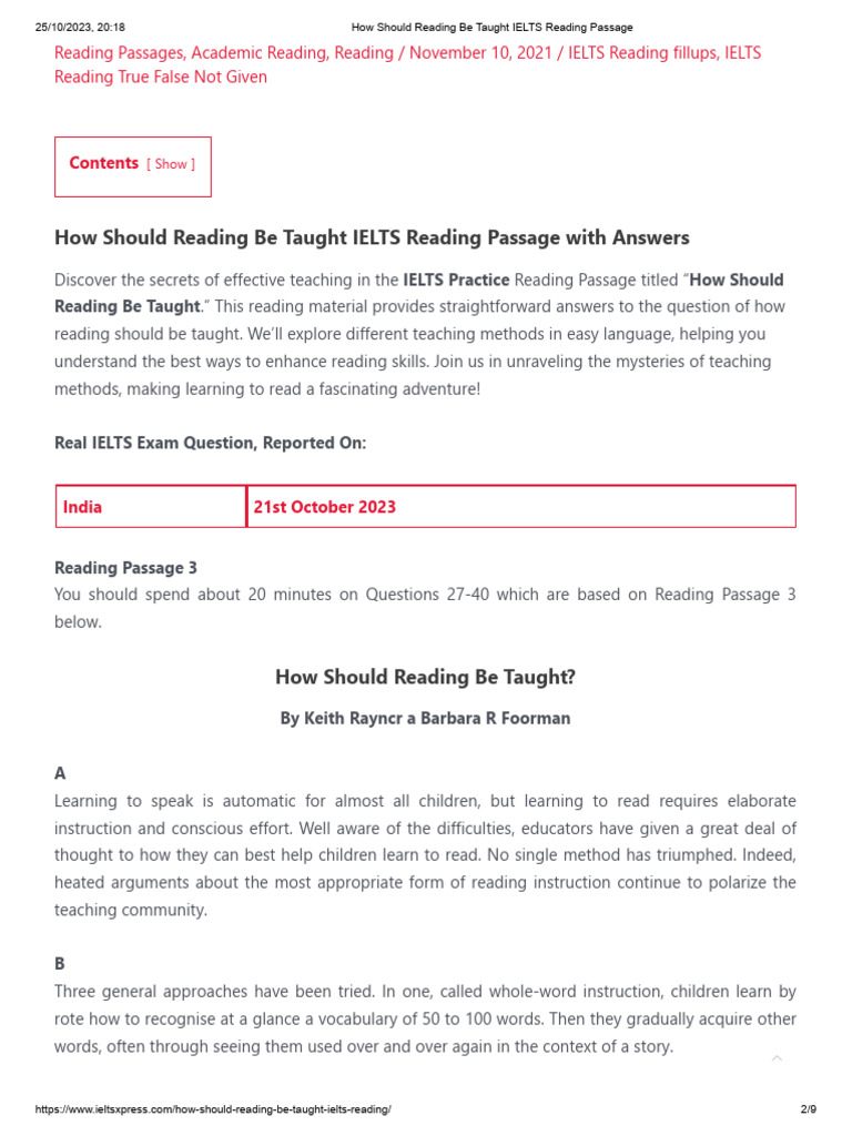 Teaching Reading: Methods and Debate | PDF | Phonics | Cognition