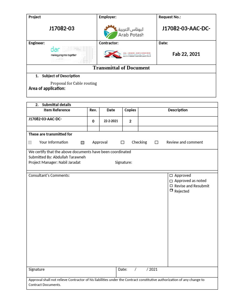 Transmittal of Document | PDF