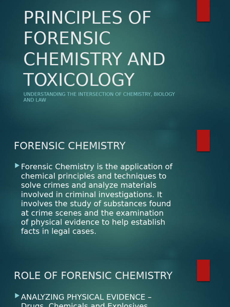 Principles of Forensic Chemistry and Toxicology | PDF | Forensic ...