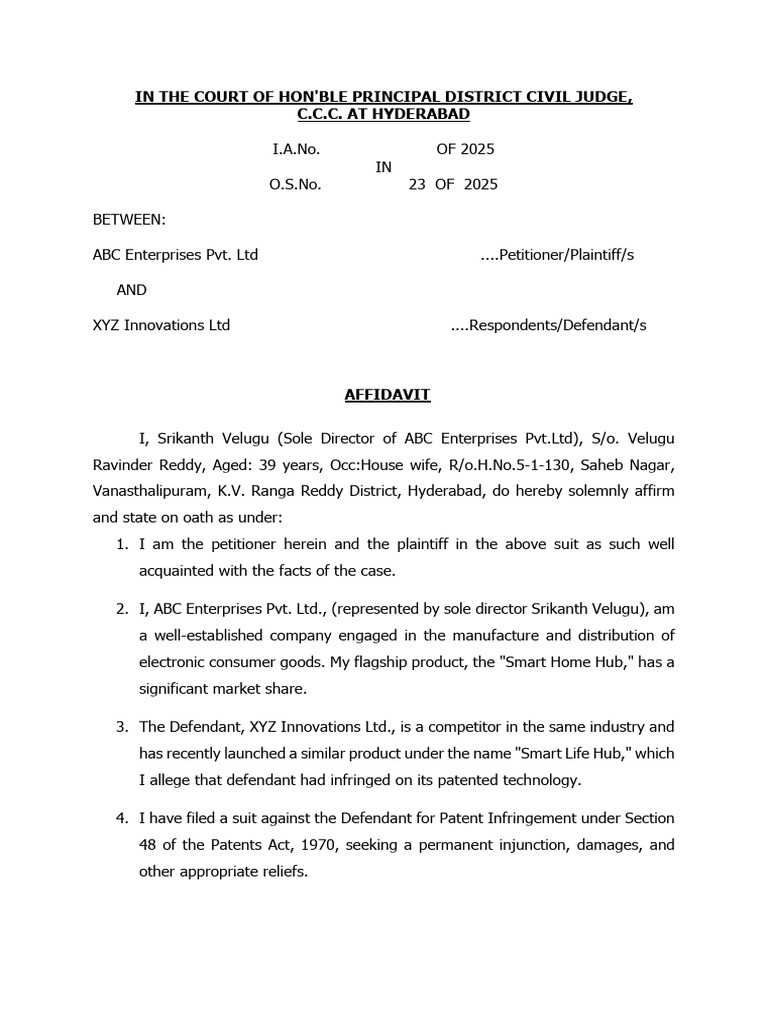 Interlocutory Application | PDF | Lawsuit | Injunction