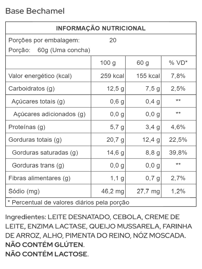 Base Bechamel - 60g | PDF
