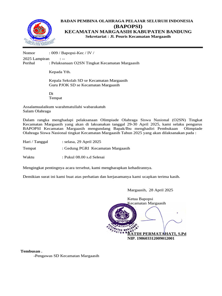 Surat Undangan Bapopsi | PDF