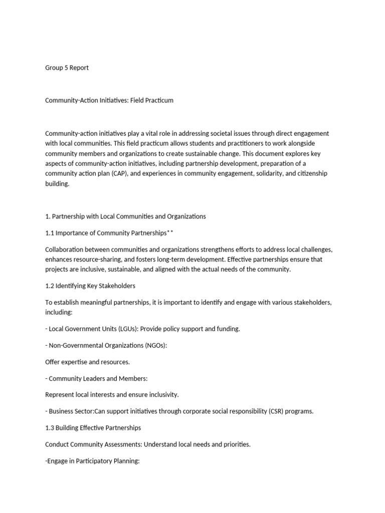 Group 5 Report WPS Office | PDF | Civic Engagement | Community