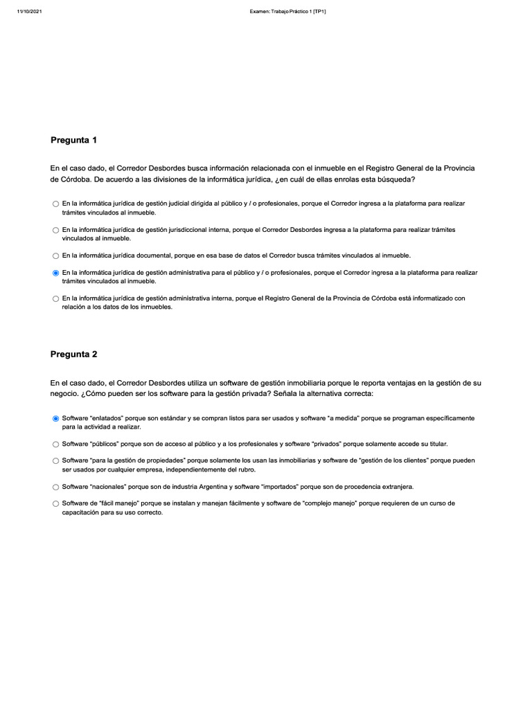 Examen Trabajo Practico 1 Infjca Clo100 Inf Jca | PDF | Informática | Software