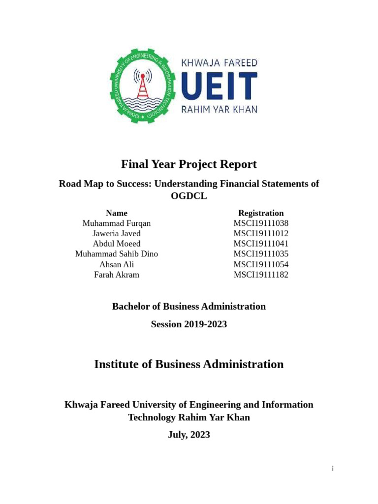 Road Map To Success Understanding Financial Statements of OGDCL | PDF ...