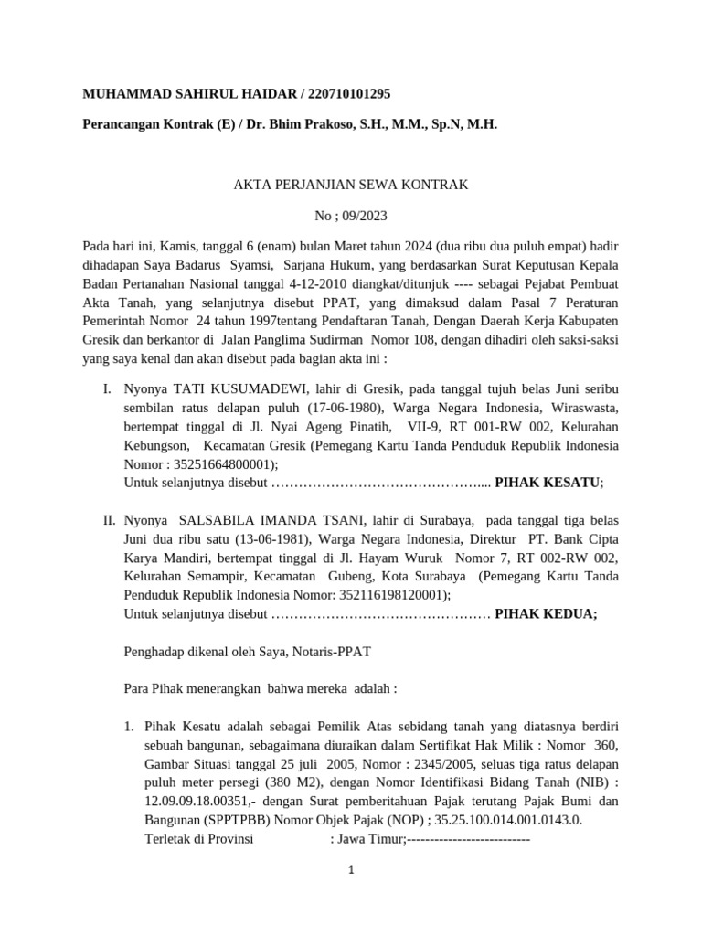 Akta Notariat PK 1295 | PDF