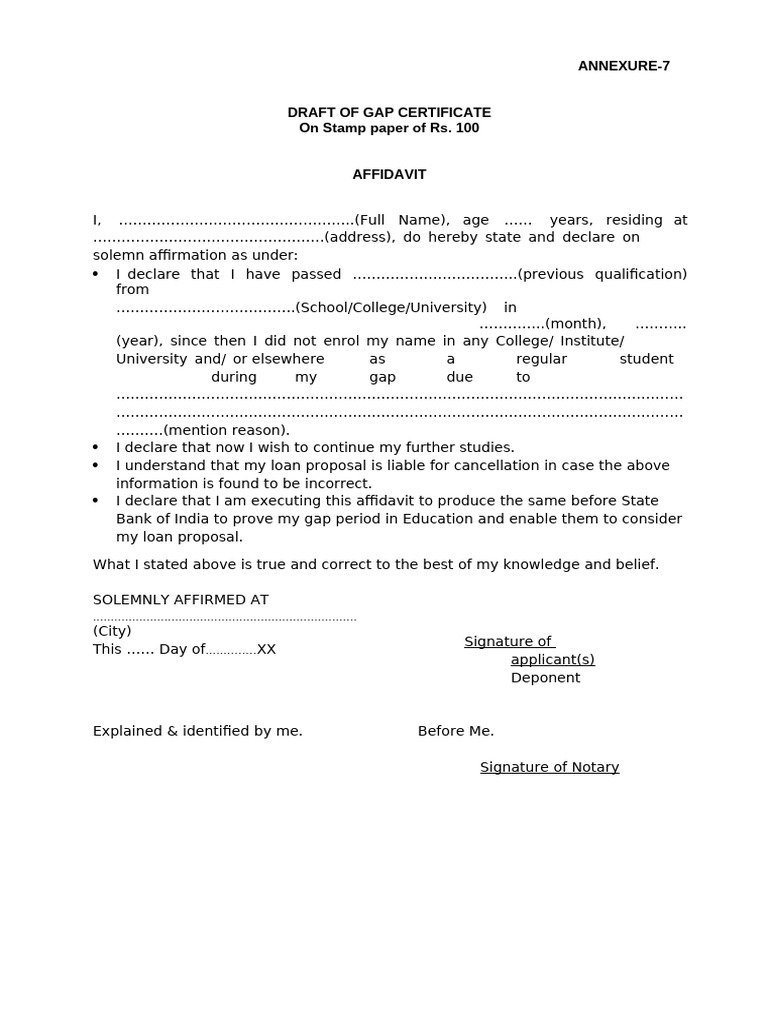 Gap Certificate | PDF