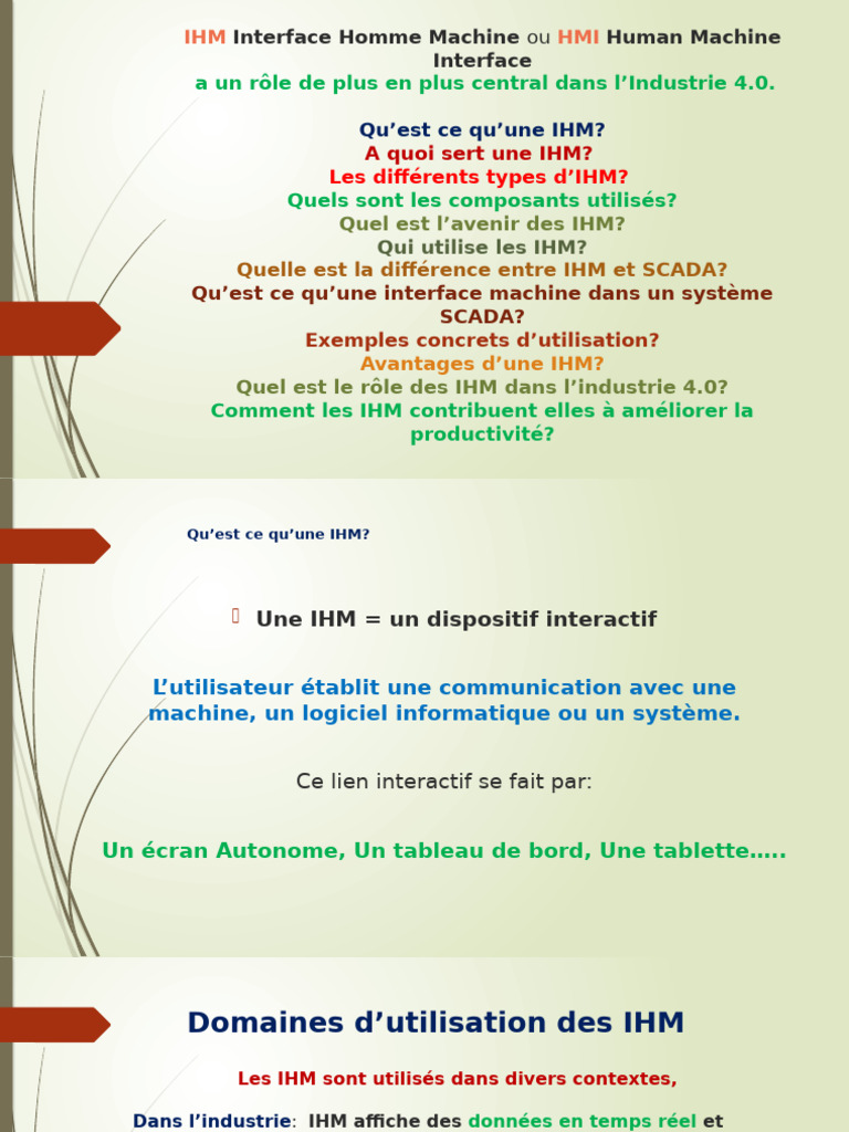 IHM Interface Homme Machine Ou HMI Human Machine | PDF | Interaction humain-ordinateur | Scada