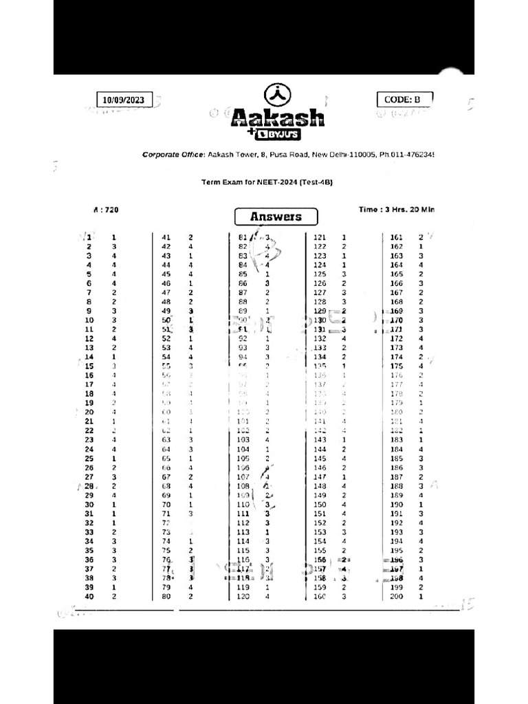 TE 04B ANSWER KEY | PDF