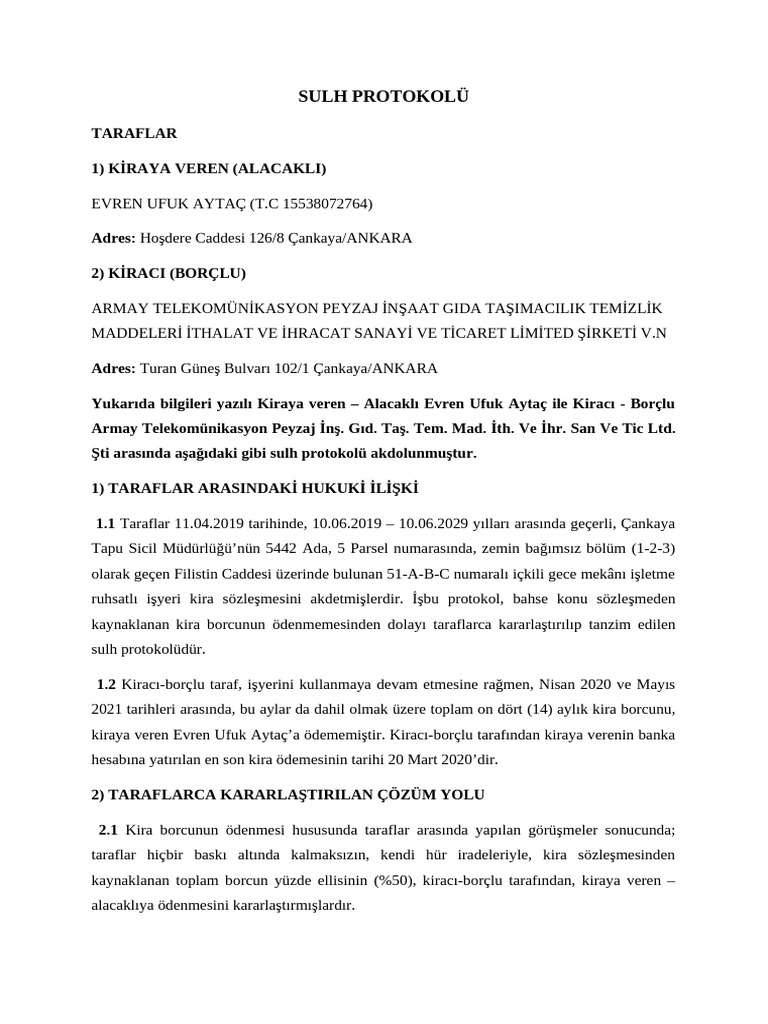 Sullh Protokolü Revize | PDF