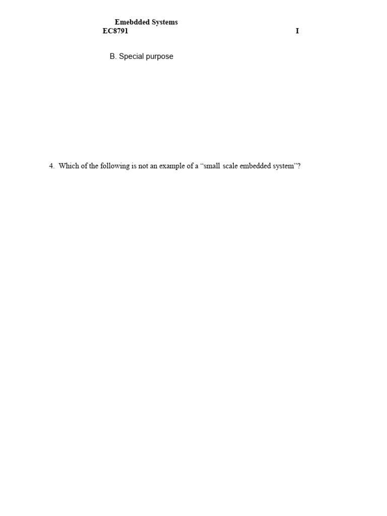 Embedded Systems MCQ Question Bank | PDF | Computer Network | Internet Of Things