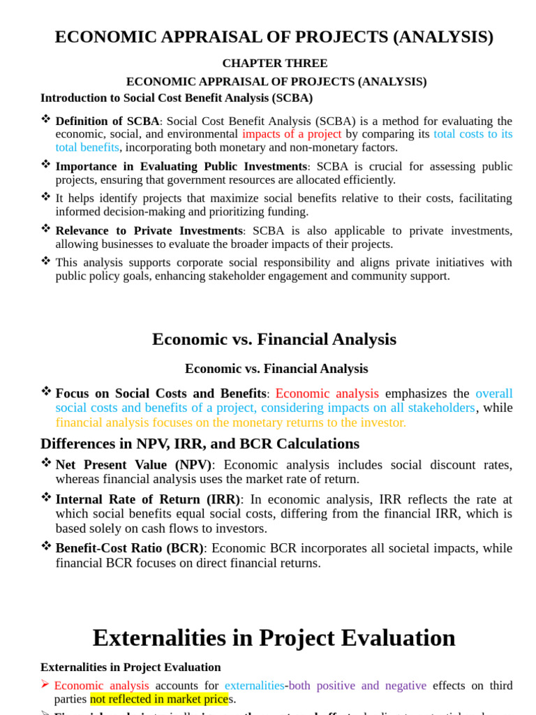 Social Cost Benefit Analysis Explained | PDF | Externality | Cost ...