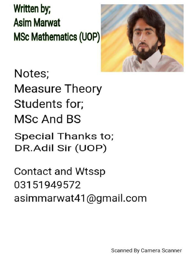 Ch02 Measure Theory Notes Asim Marwat | PDF