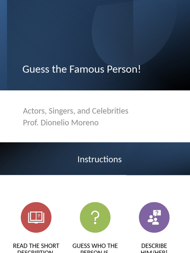 Guess The Famous Person | PDF
