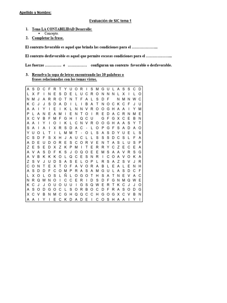 Evaluacion Sic 1 | PDF