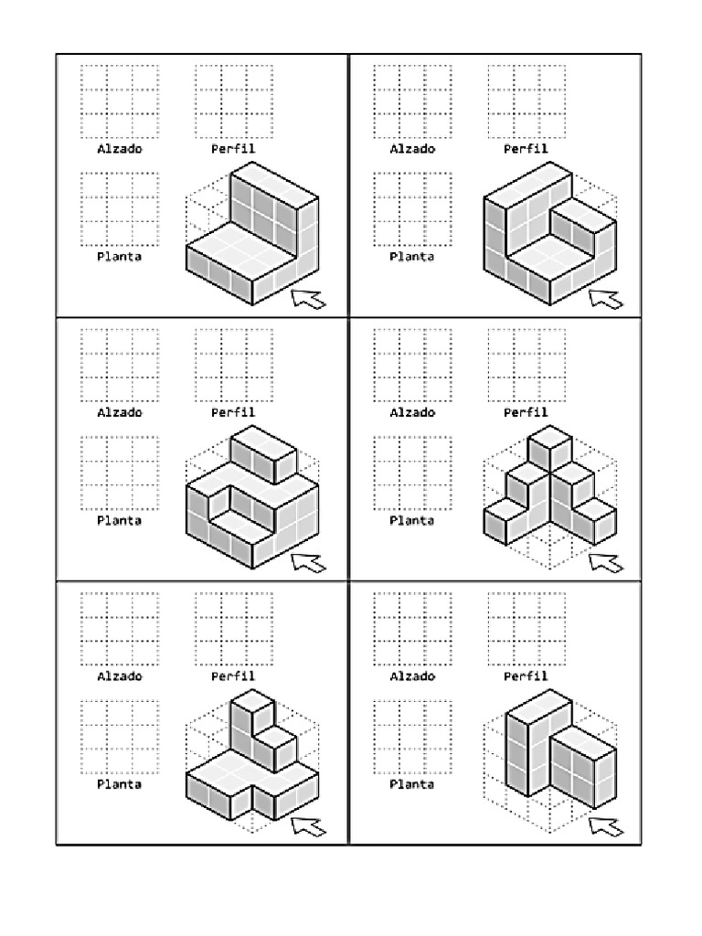 Actividad - Proyección ortogonal e isométrica | PDF