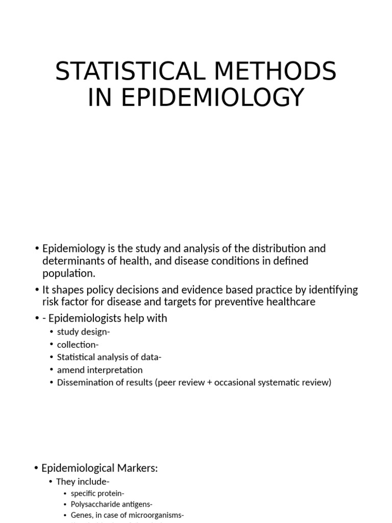 Statistical Methods in Epidemiology | PDF | Prevalence | Epidemiology