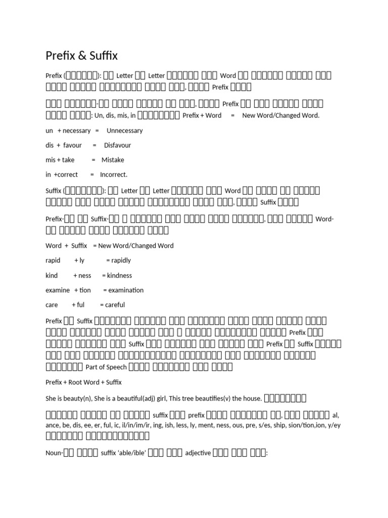 Prefix & Suffix | PDF