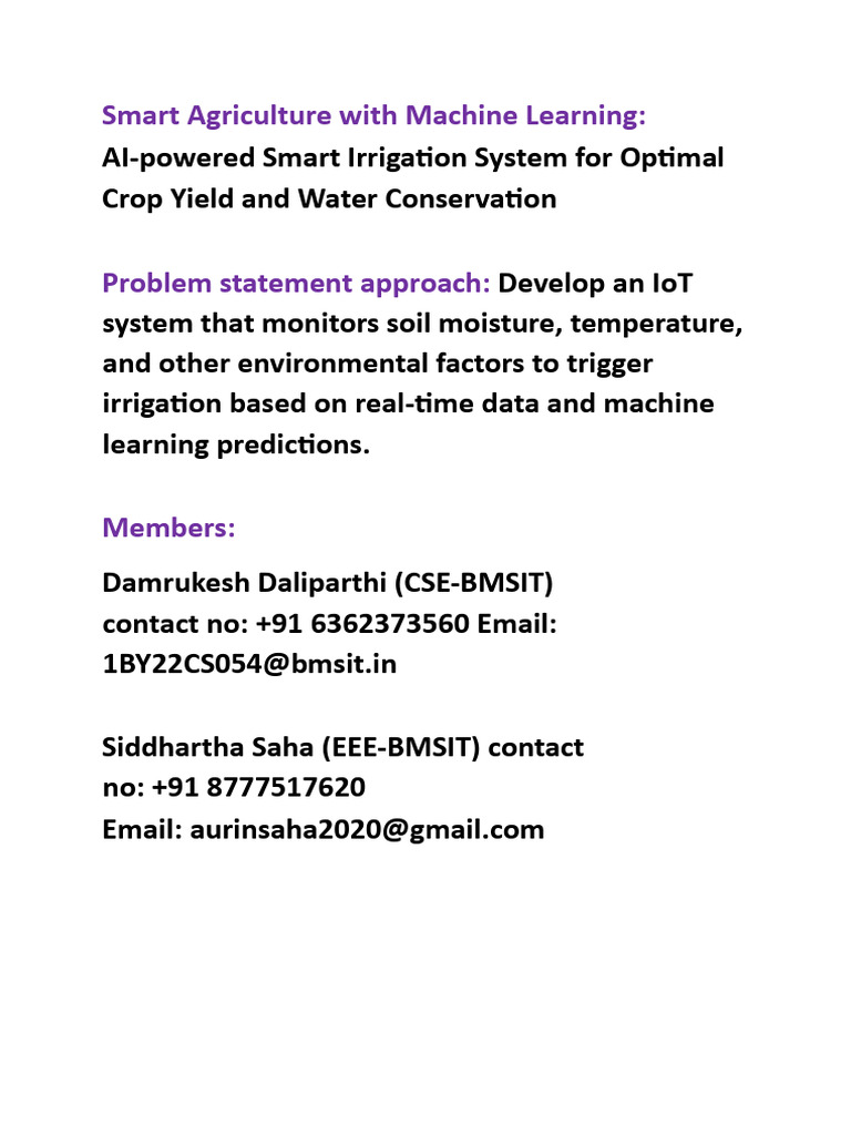 Smart Agriculture With Machine Learning Pdf