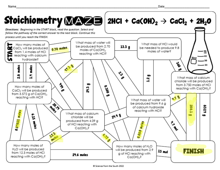Dylan Ross - Stoichiometry Maze11 - USE - PM - TPT - Pdf.kami | PDF ...