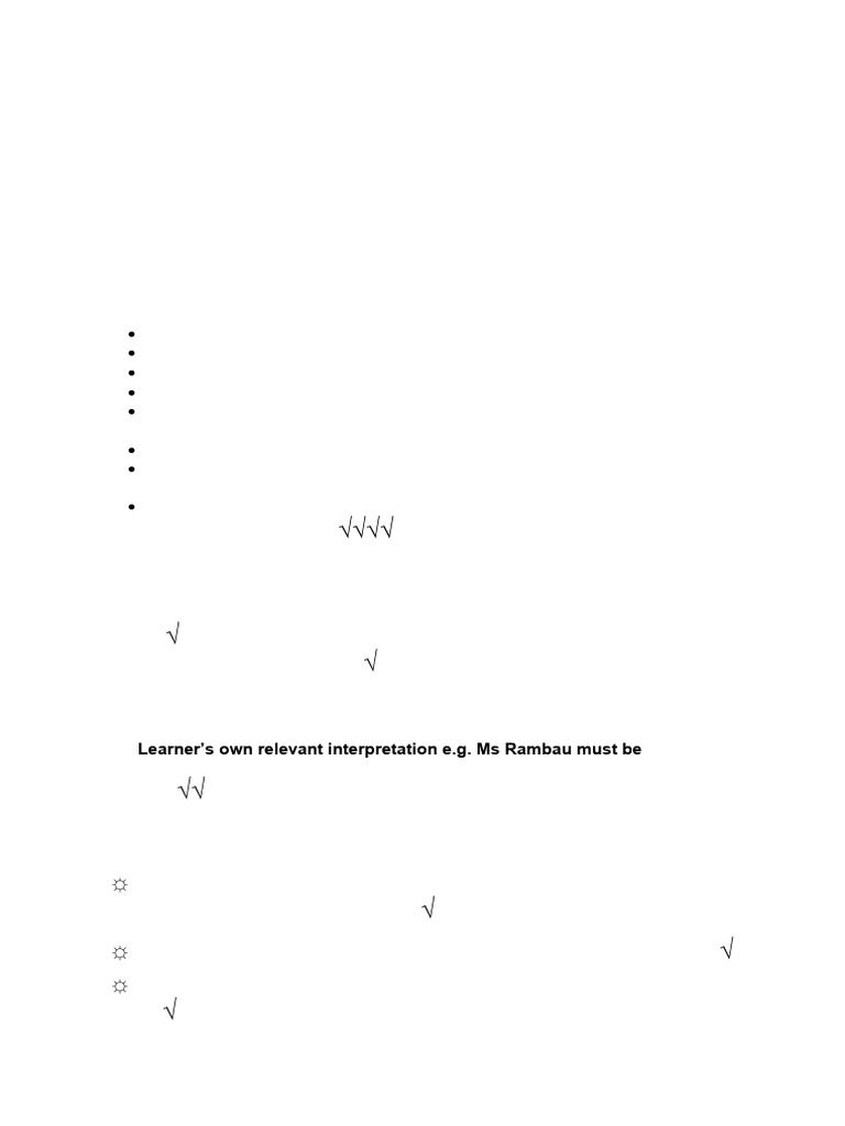 Grade 9 LO Activity 8 Term 2 Memo | PDF