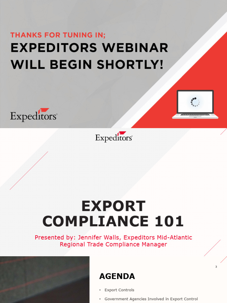 Expeditors Export Compliance 101 Presentation | PDF | Office Of Foreign Assets Control ...