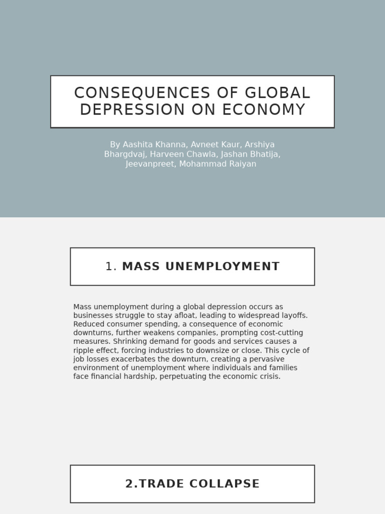 Economic Impact of Global Depression | PDF | Great Depression | Recession