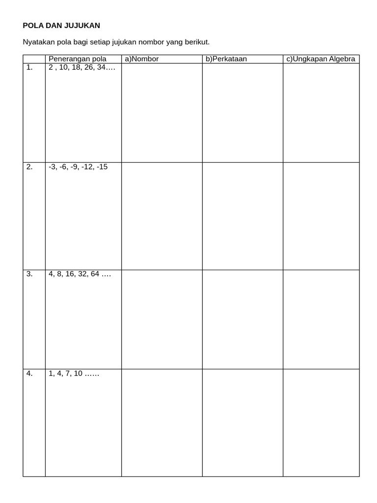 Pola Dan Jujukan | PDF