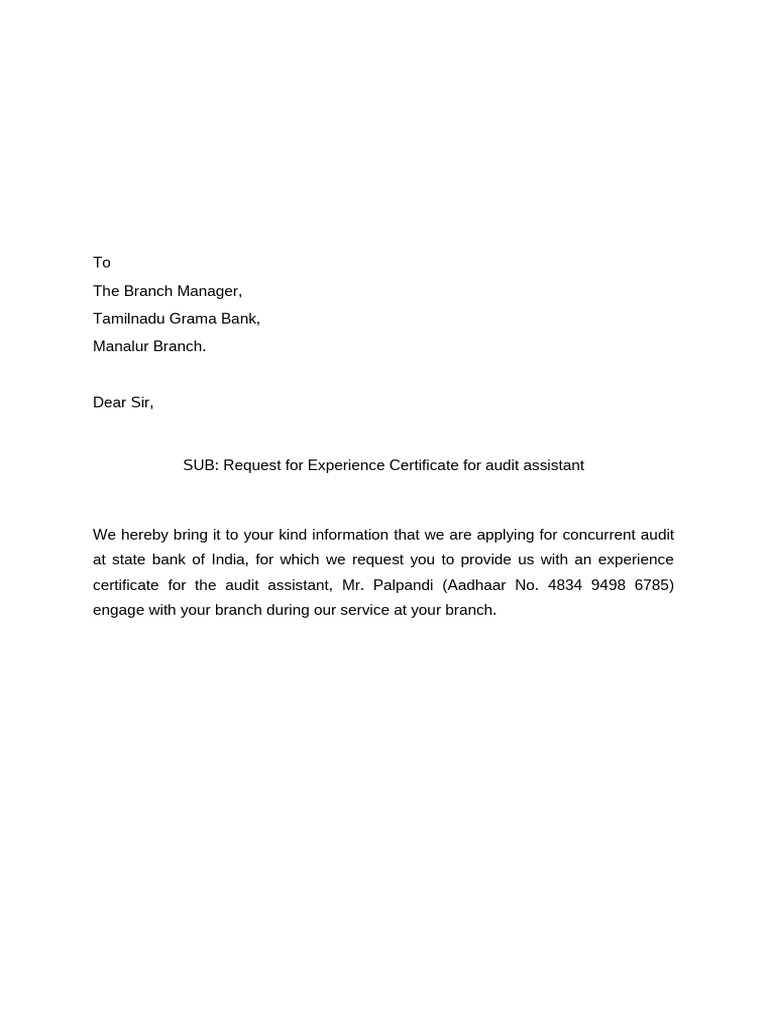 Experience Certificate Draft | PDF